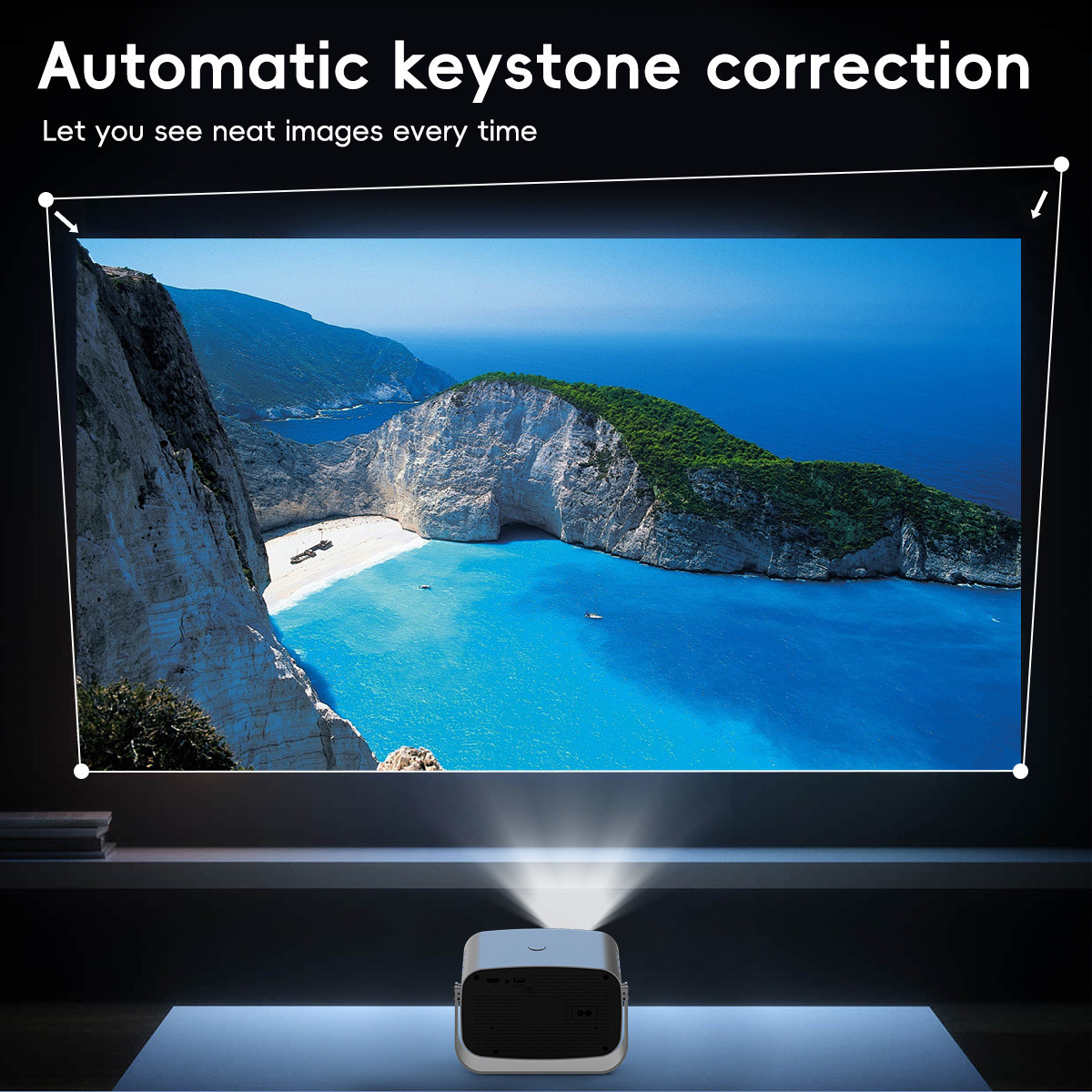 TMS V10 Android 13 Mini Projector 4K Ultra HD Portable LCD Projektor ...