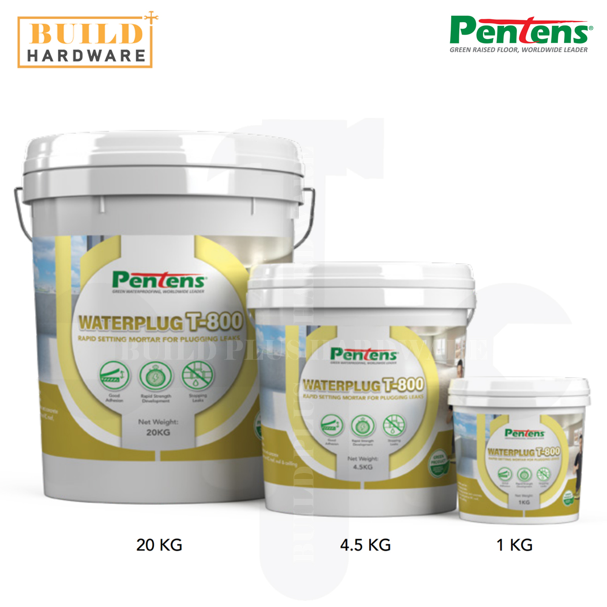 PENTENS WATERPLUG T-800 1kg / 4.5kg | Rapid Setting Mortar for Plugging ...