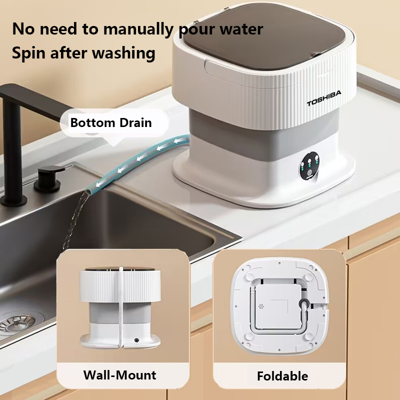 TOSHIBA Folding Washing Machine Home/Dormitory Mini Automatic Washing ...