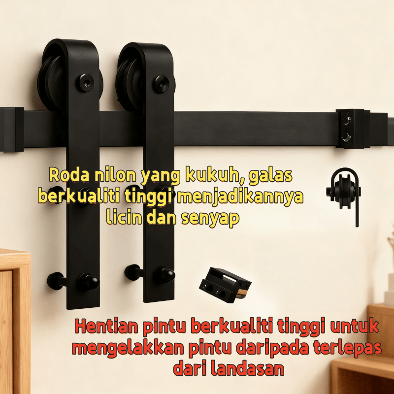 Barn door sliding track 4.9FT/6FT/6.6FT/8FT Rustic Country Barn Sliding ...