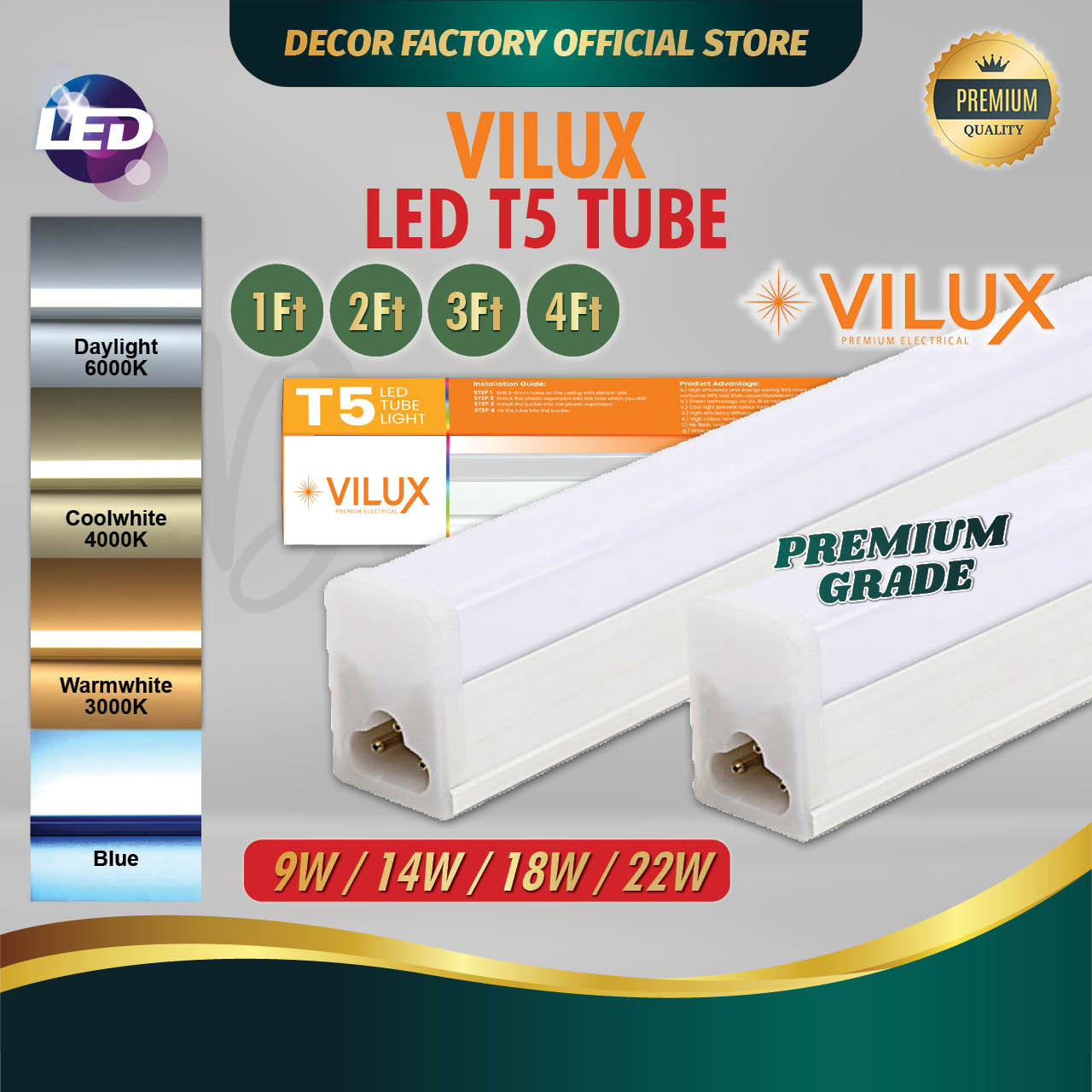 🔥Super Saver🔥PREMIUM LED T5 Tube Drop Curve Ceiling Light T5 Light ...