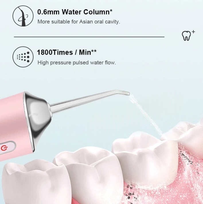 Water Flosser Portable 220ML Teeth Cleaner Oral Irrigator with 3 ...