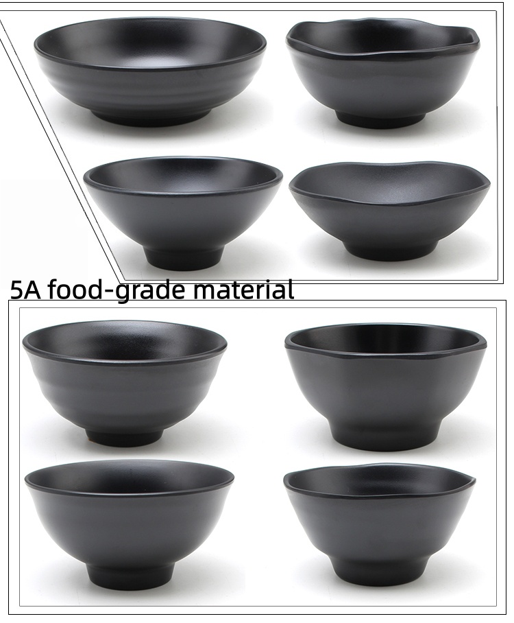 Round bowl Black bowl Melamine bowl 6-inch to 9-inch bowl Spot | Shopee ...