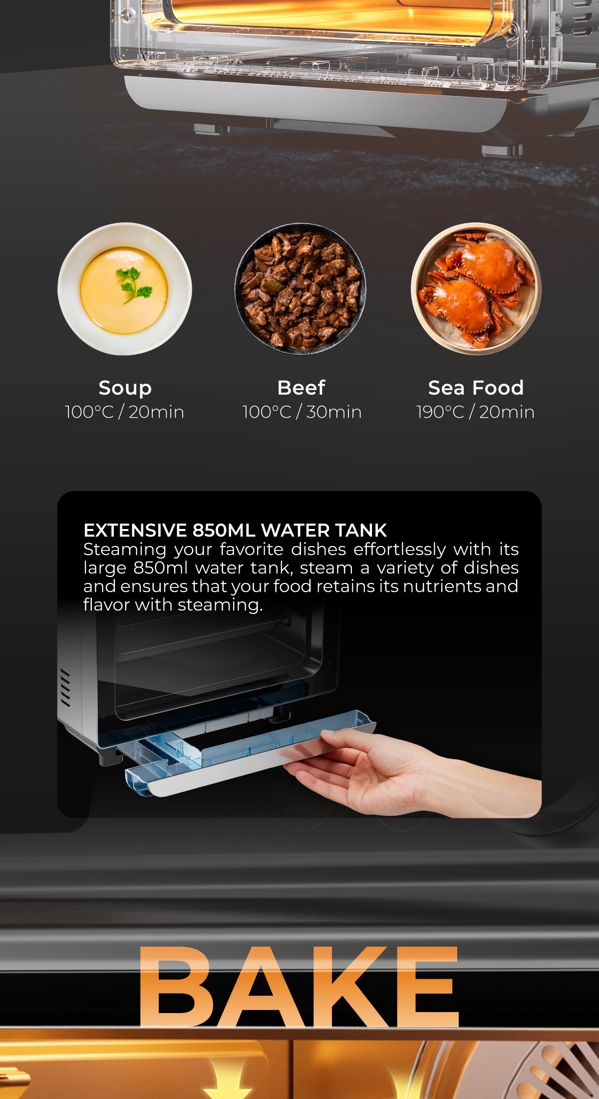 PerySmith AI25 25L Smart Steam Oven 3-IN-1 AI Series | Shopee Malaysia