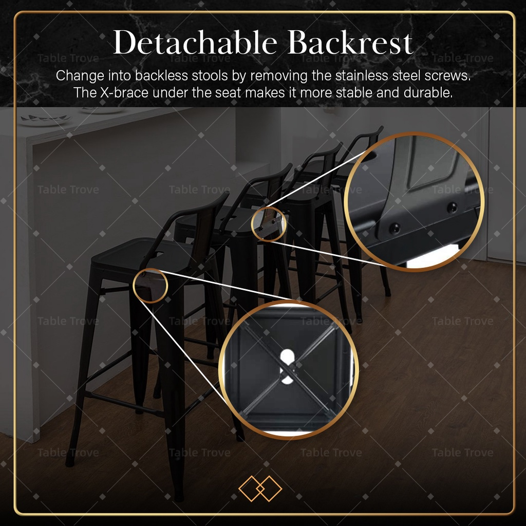 【𝐒𝐡𝐢𝐩𝐬 𝐰𝐢𝐭𝐡𝐢𝐧 𝟐𝟒𝐡】76CM Bar Stool Cafe Chair Metal Dining Chair Bar ...