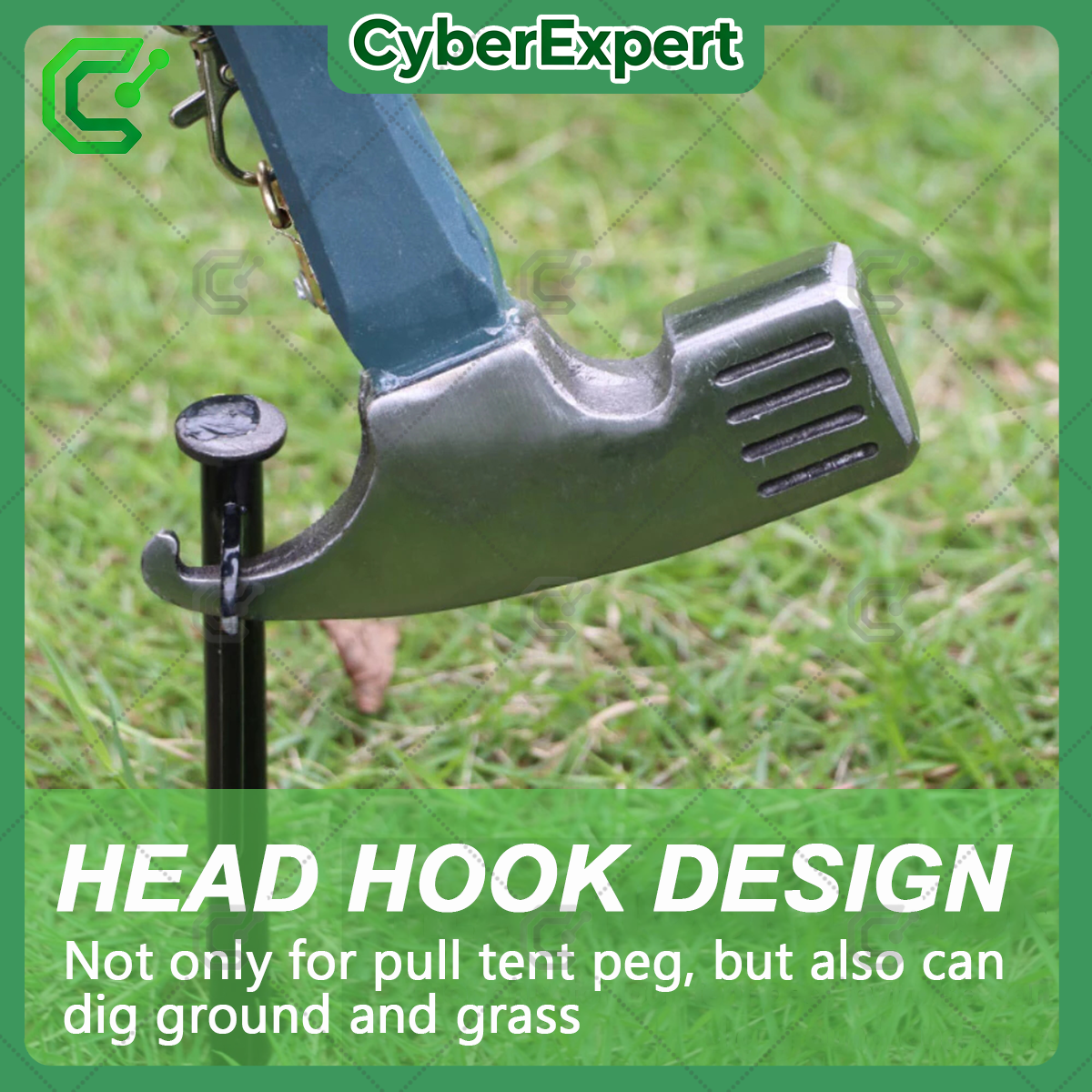 Multi-functional outdoor camping hammer with portable non-slip handle ...