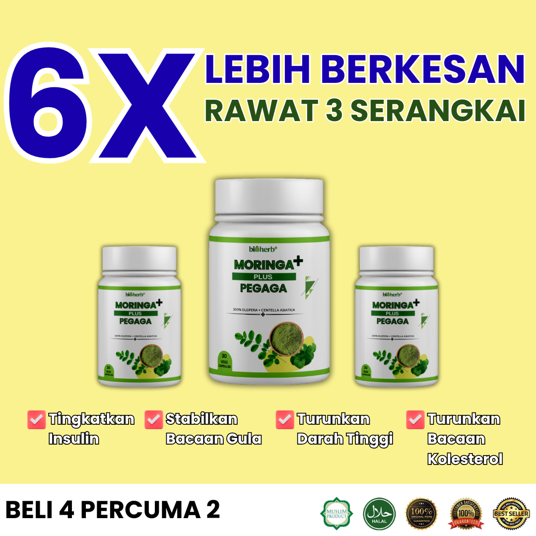 [RAWATAN 3 SERANGKAI] Bioherbs Moringa + Pegaga Plus Original | Unisex ...