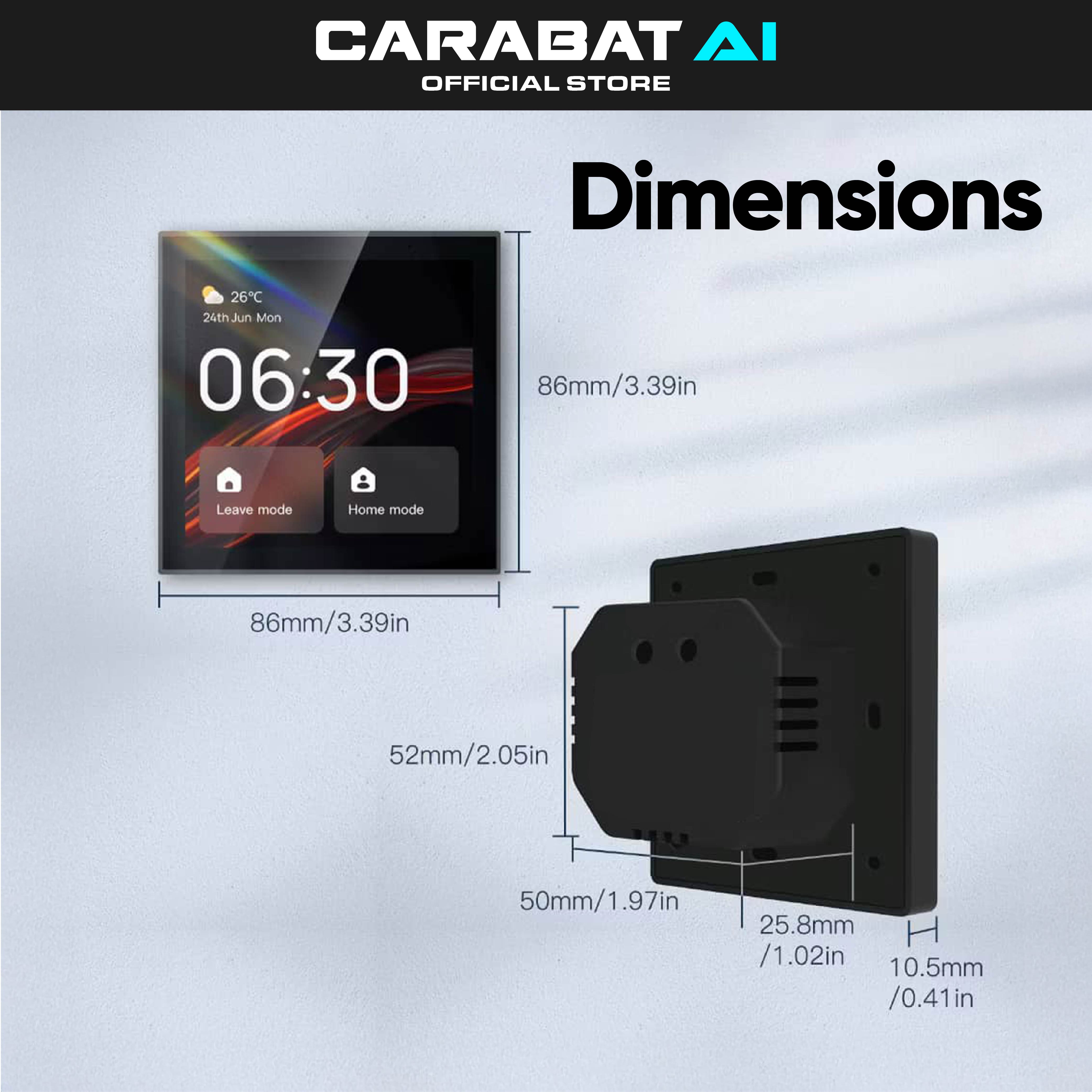 Carabat Touch Screen Control Panel 4 Inch | Smart Home Control Hub ...