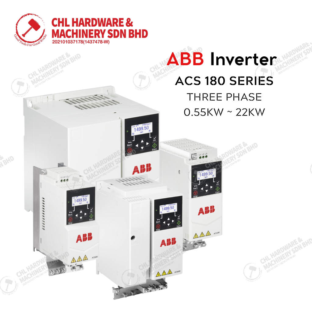ABB INVERTER ACS180 THREE PHASE (3 PHASE) P/N: 0.55KW ~ 22KW | Shopee ...