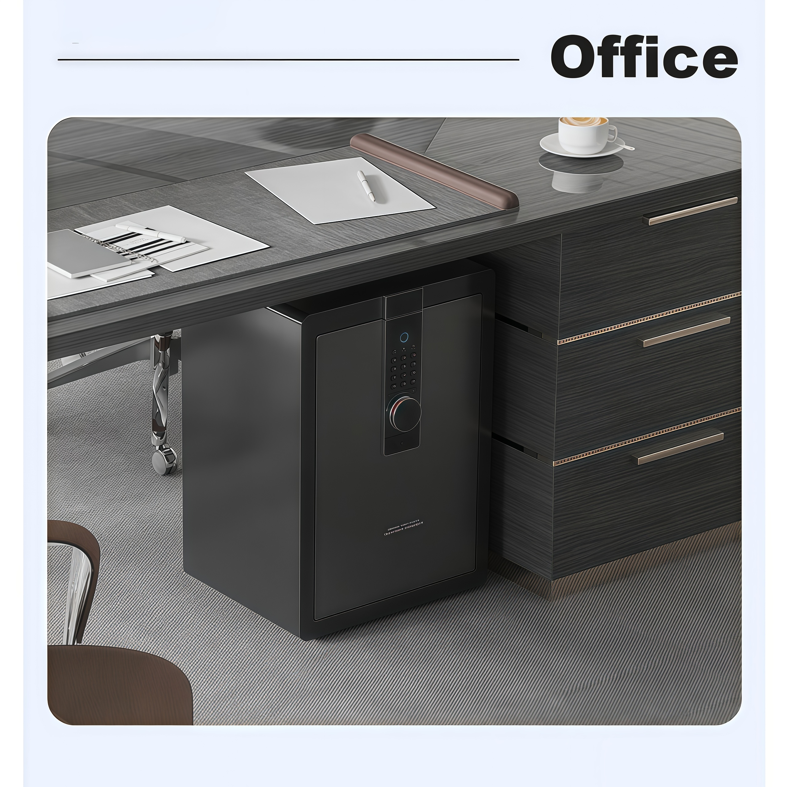 Fingerprint Password Safe Box 45CM Safe Home Office Safe All-Steel Safe ...