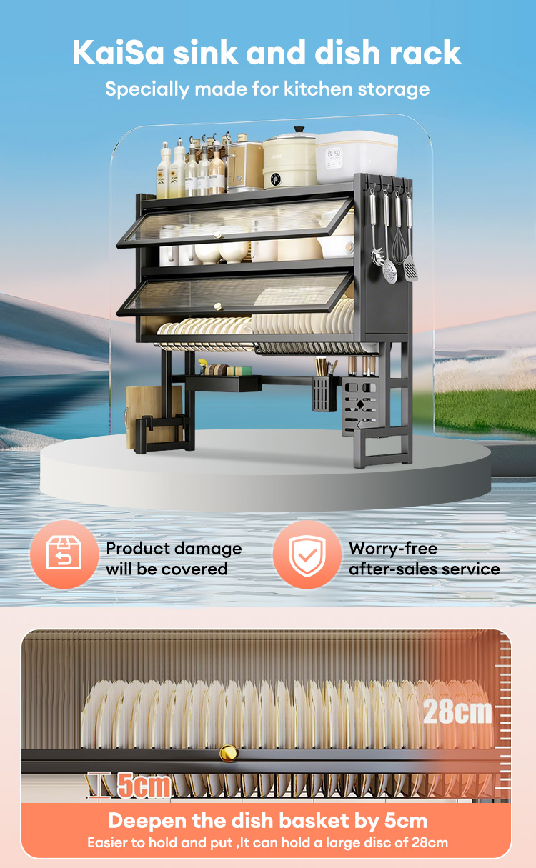 Kitchen Sink Drain Rack Rak Pinggan Mangkuk Dust-proof Cabinets ...
