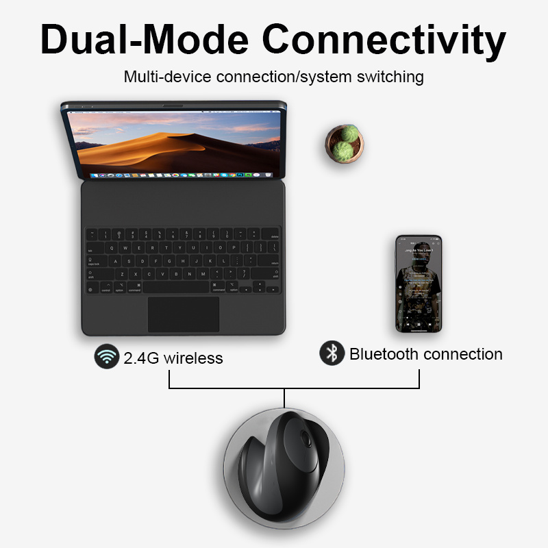 Actual Vertical Wireless USB Mouse, Ergonomic Design, Rechargeable ...