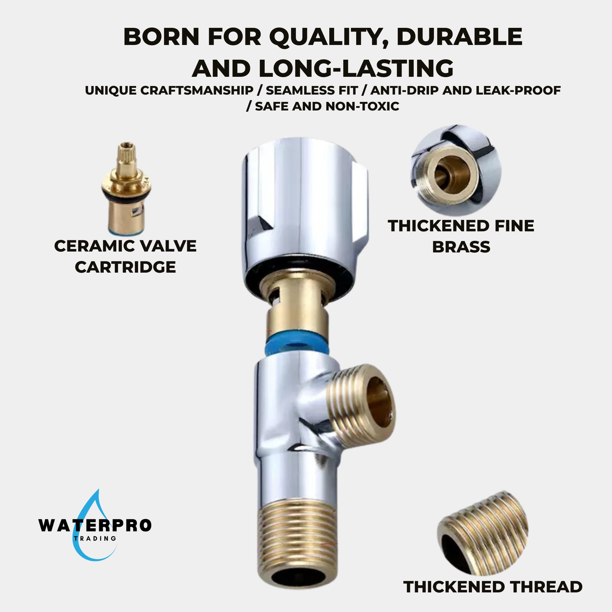 Solid Brass Angle Valve /Anti-Rust Cold Water Valve for Basin Toilet ...