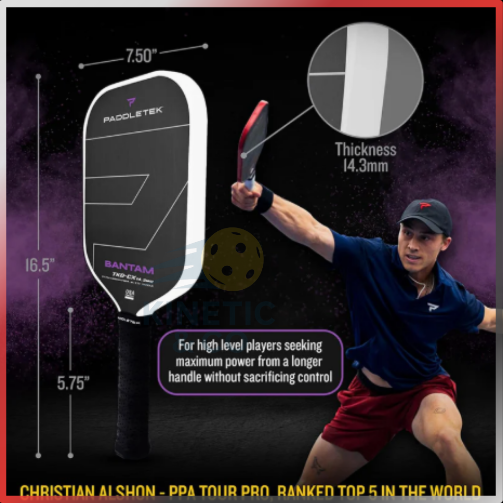 Paddletek Bantam TKO-C Pickleball Paddle | Carbon Surface | Power ...