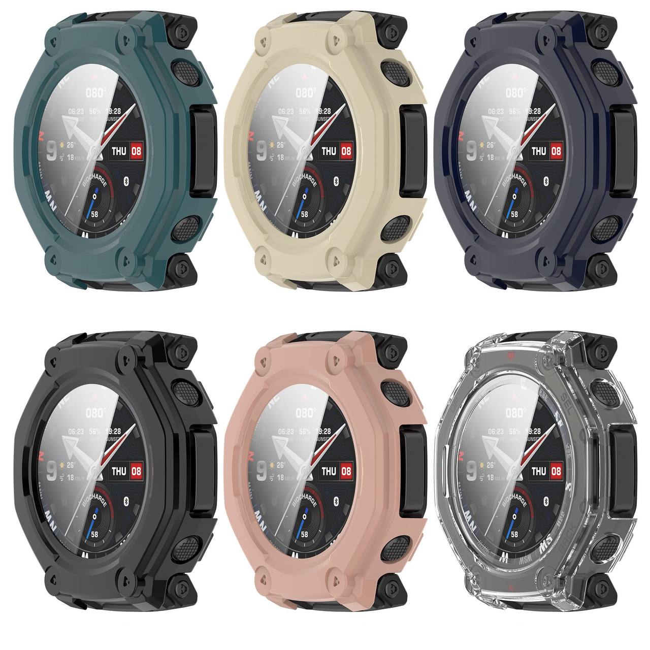 Amazfit T Rex 3 Pro 48mm Hard PC With Tempered Glass Full Coverage ...