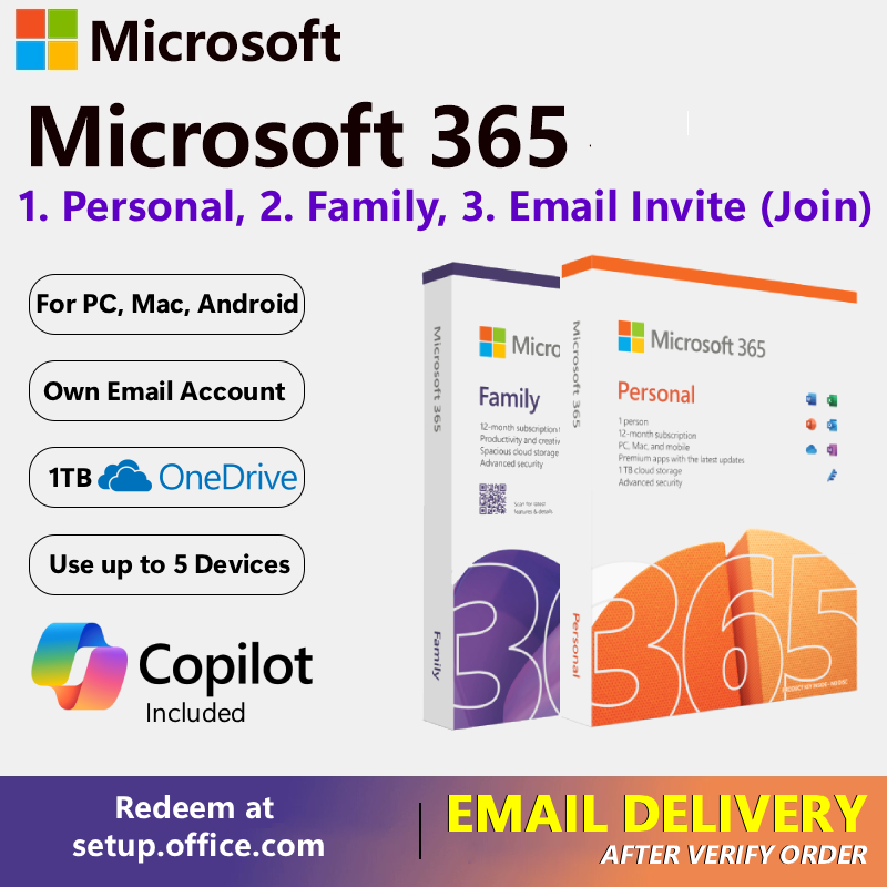 Microsoft Office 365 Personal Family Product key, Share 365 Link ESD 1 ...