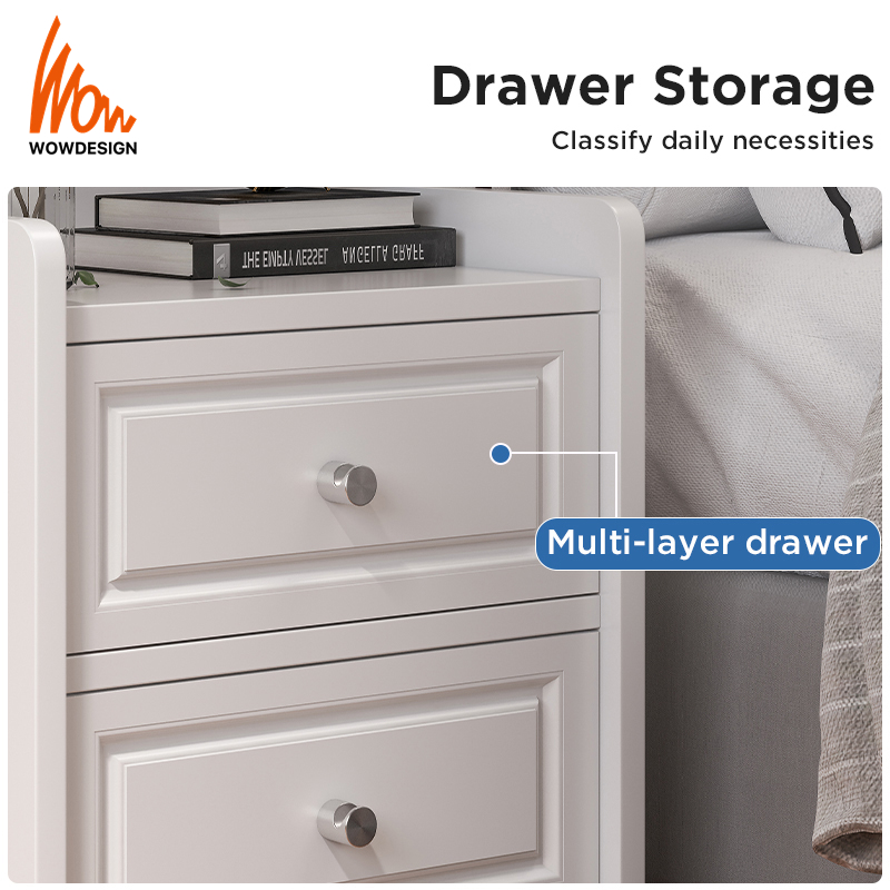Side Table With Drawer Bedside Table Bedroom Simple Storage Cabinet ...
