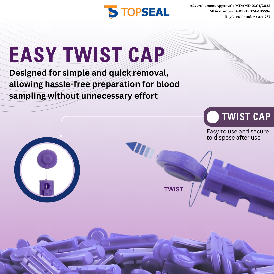 TOPSEAL Medical Grade Sterile Blood Lancet Round 30g 100pcs EXP11/2029 ...