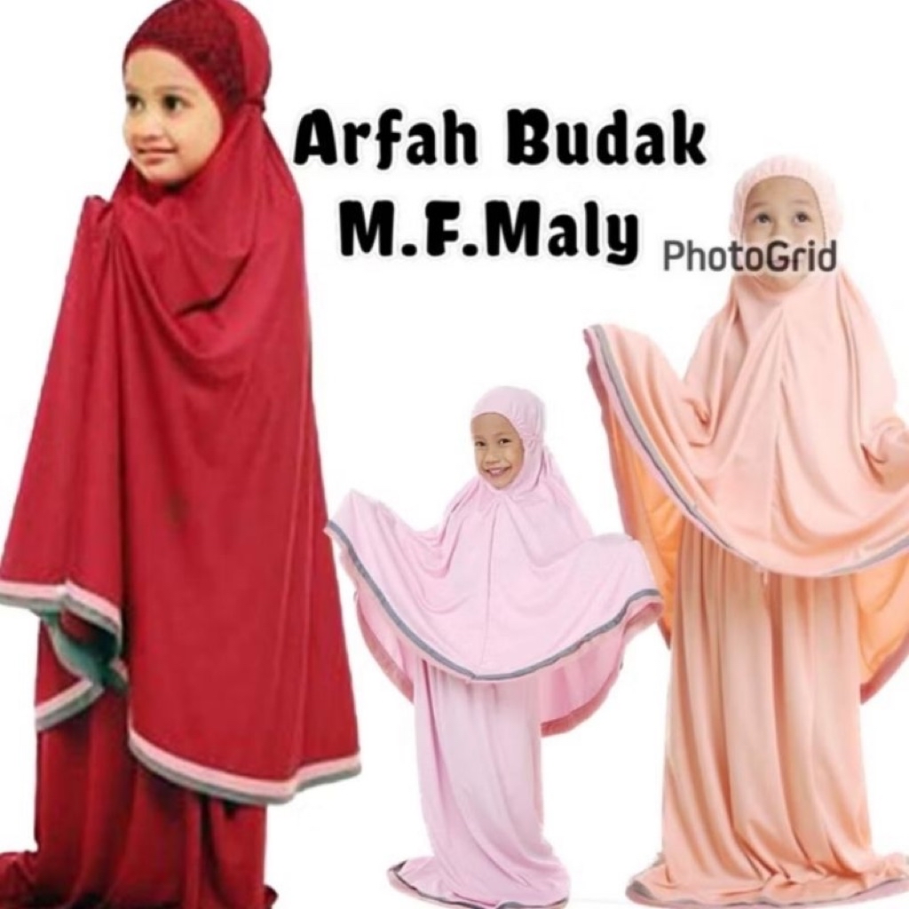 🔥 TELEKUNG ARAFAH BUDAK (3-14 TAHUN) - KAIN VISKOS LACE, BAJU SOLAT ...