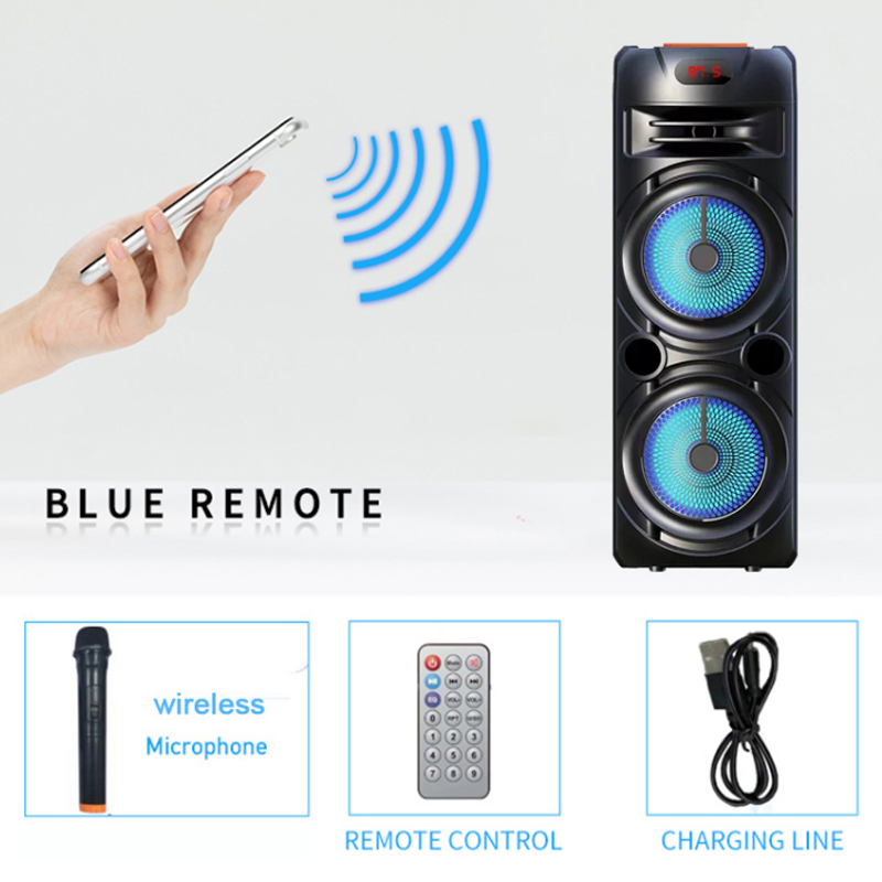 ZQS-8220S Bluetooth Speaker with 2 Mics Loud High Bass Outdoor Party ...