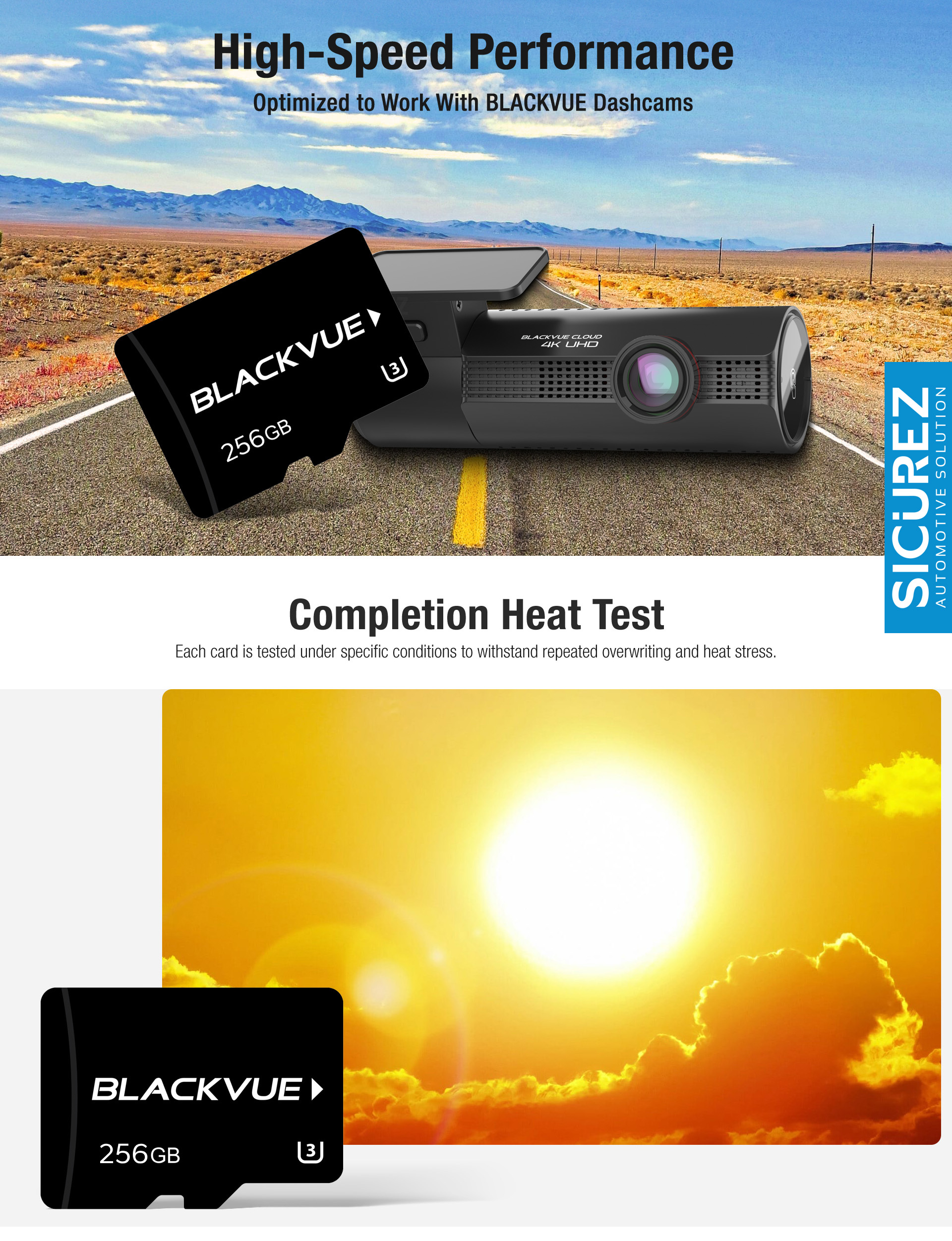 Blackvue 256GB Original Micro SD Card⎜A2⎜U3⎜V30⎜MLC Industrial Grade ...