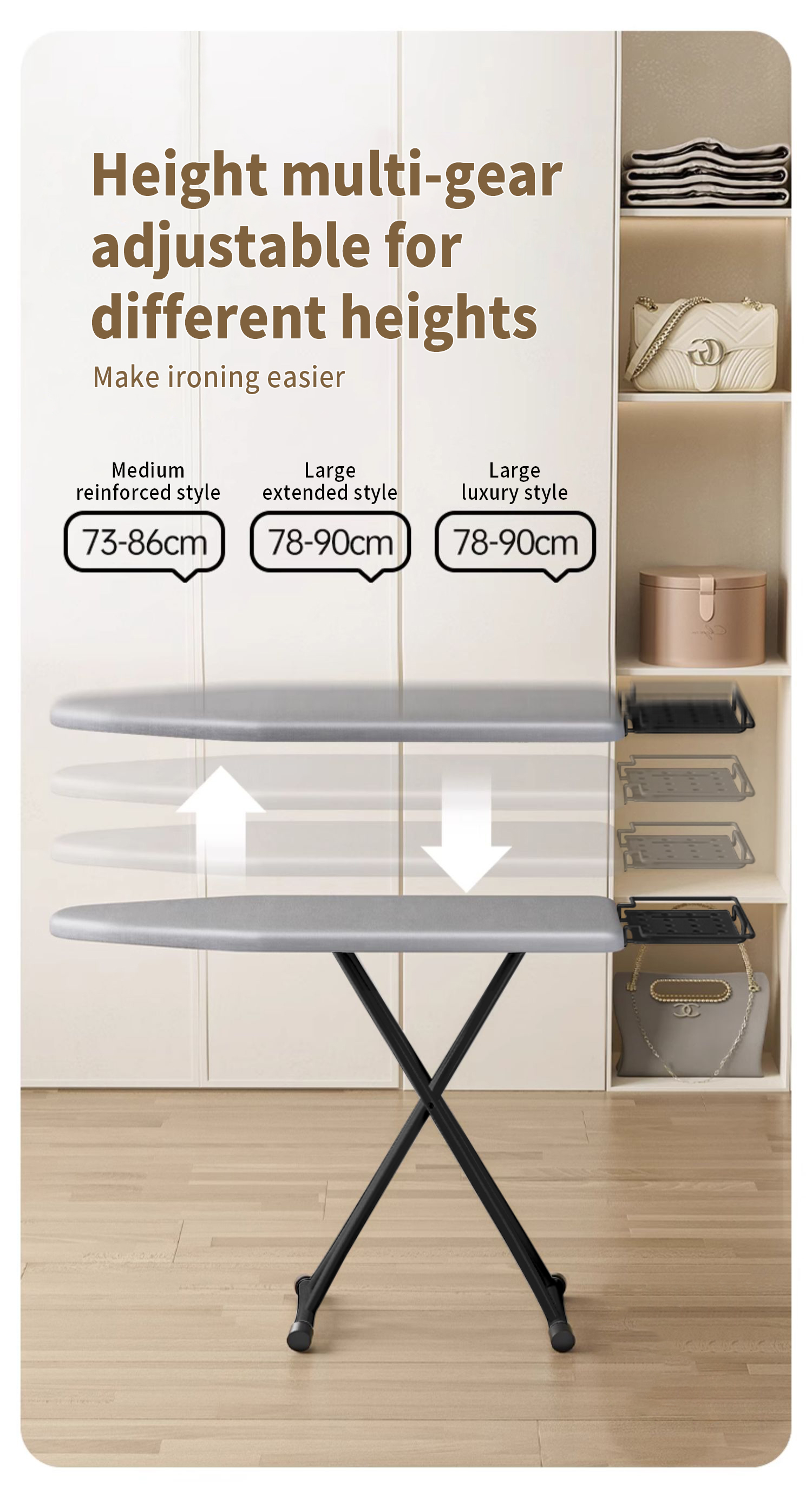 Iron Board/Meja Seterika Baju/6-speed Adjustment/Foldable/Steam Ironing ...