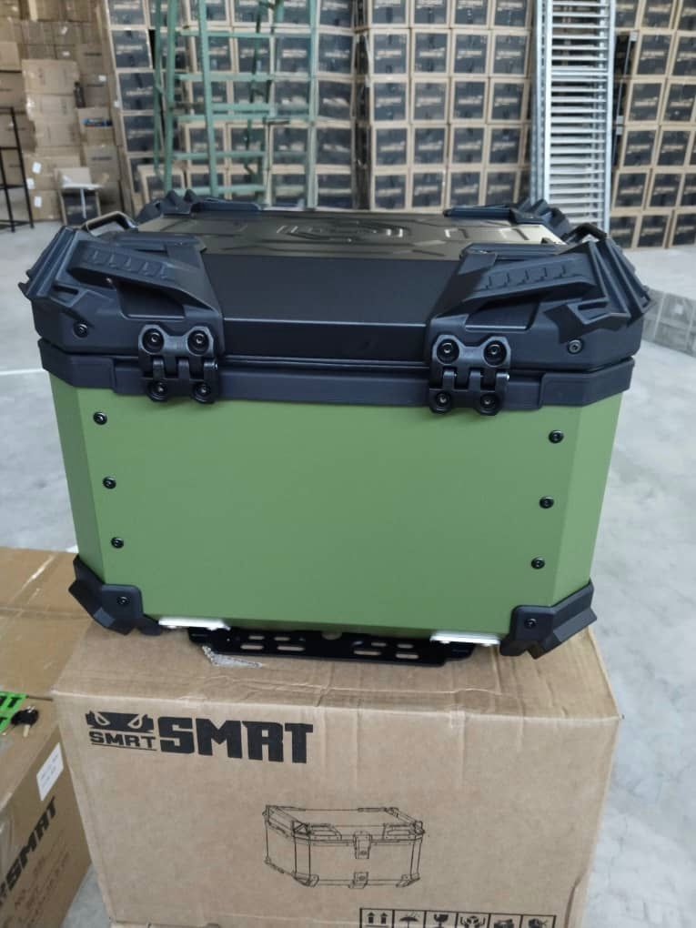 NEW Special Edition SMRT ALUMINIUM 45L TOP BOX UNIVERSAL MOTOR GREEN ...