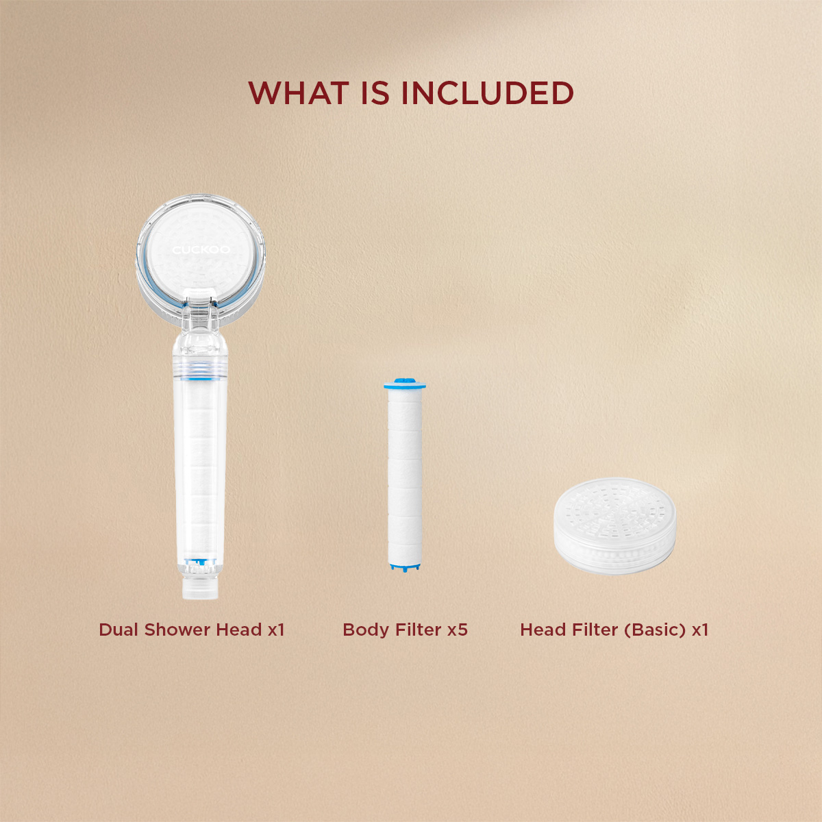CUCKOO AquaPro Filtered Shower Head with Body Filter Set-ESS0130 ...
