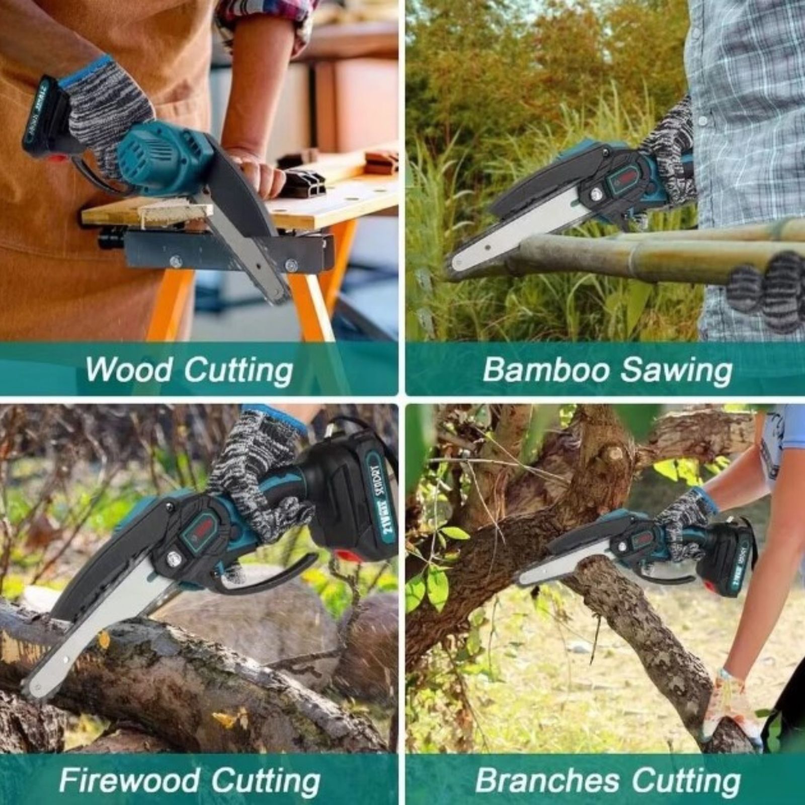 BOSCH Cordless Mini Chainsaw 6 Inch Compact Electric Tree Trimmer and ...