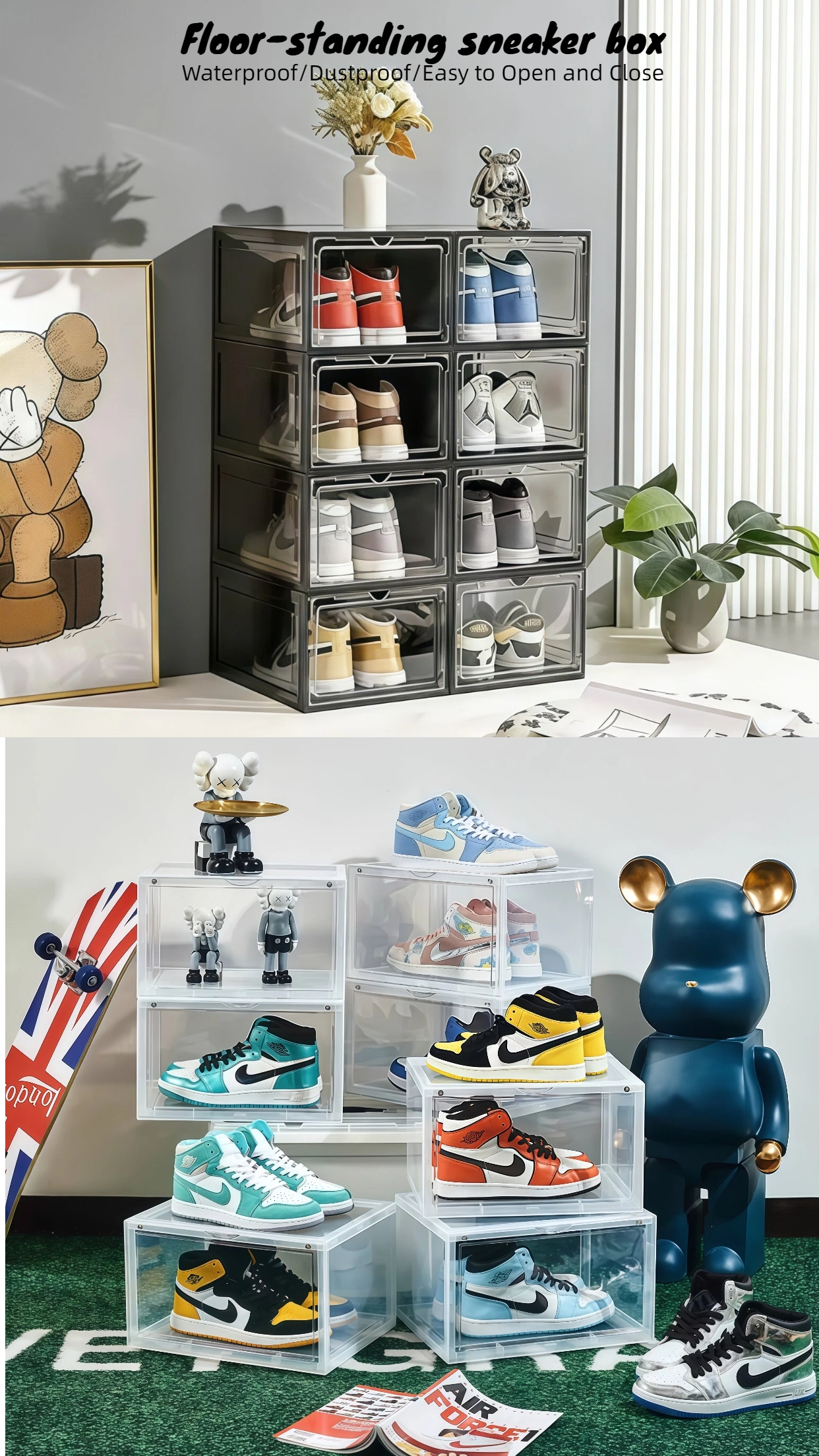 Drop Front Shoe Box Sneaker Box Storage Box ShoeBox with Good Quality ...