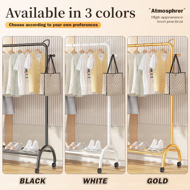 Strong Steel Clothes Rack Floor Standing Clothes Drying Storage Rack ...