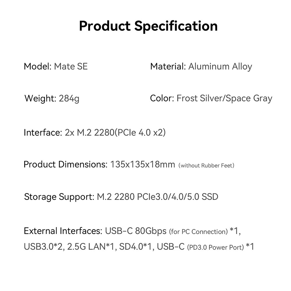 Beelink Mate SE docking station high-speed 80Gbps docking station base ...