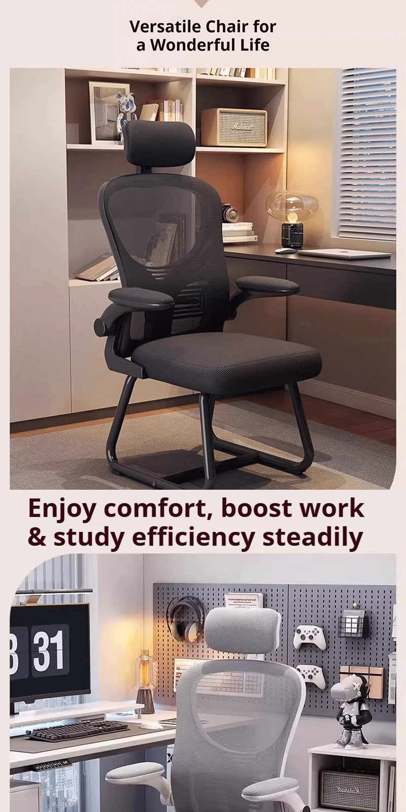 APEX-Computer Chair Student Study Chair Bedroom Sedentary Ergonomic ...