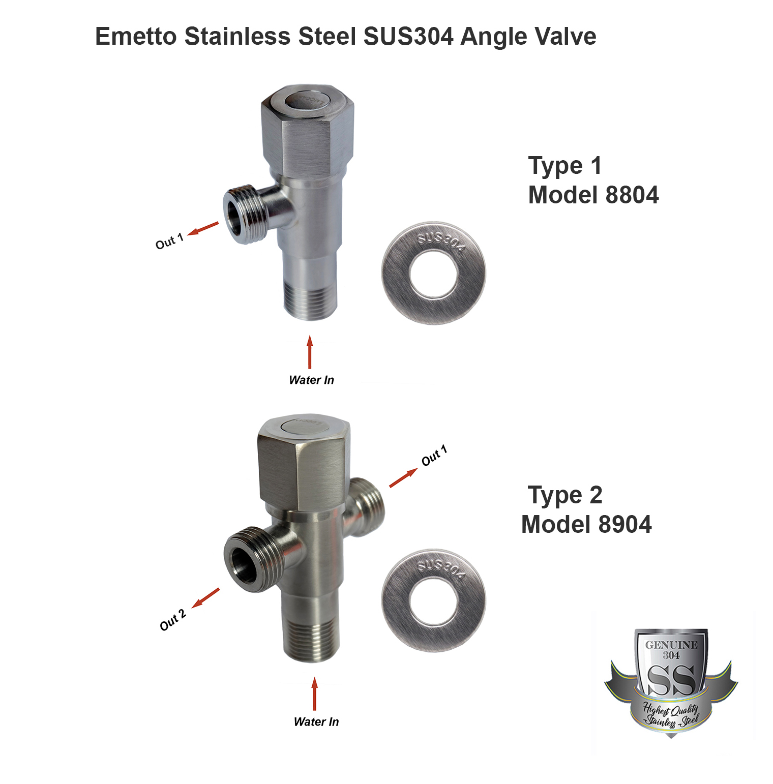 Angle Valve Water Tap Valve Stainless Steel Angle Valve BS1/2" Thread ...