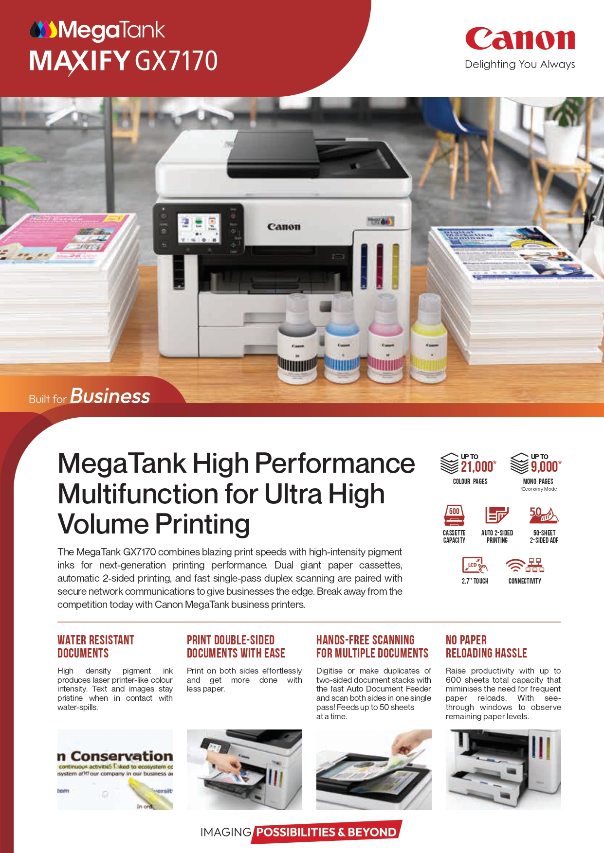 Canon G7070/ MAXIFY GX7170 All-In-One Refillable Ink Tank Wireless with ...