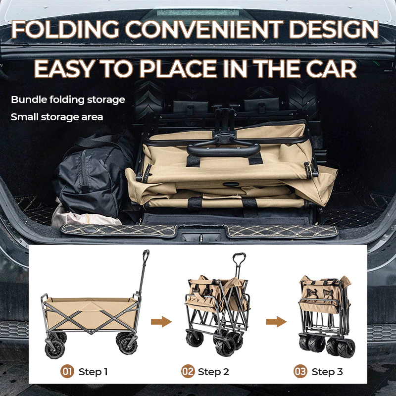 WTHB 400L Outdoor Wagon Trolley Heavy Duty Foldable Camping Cart ...