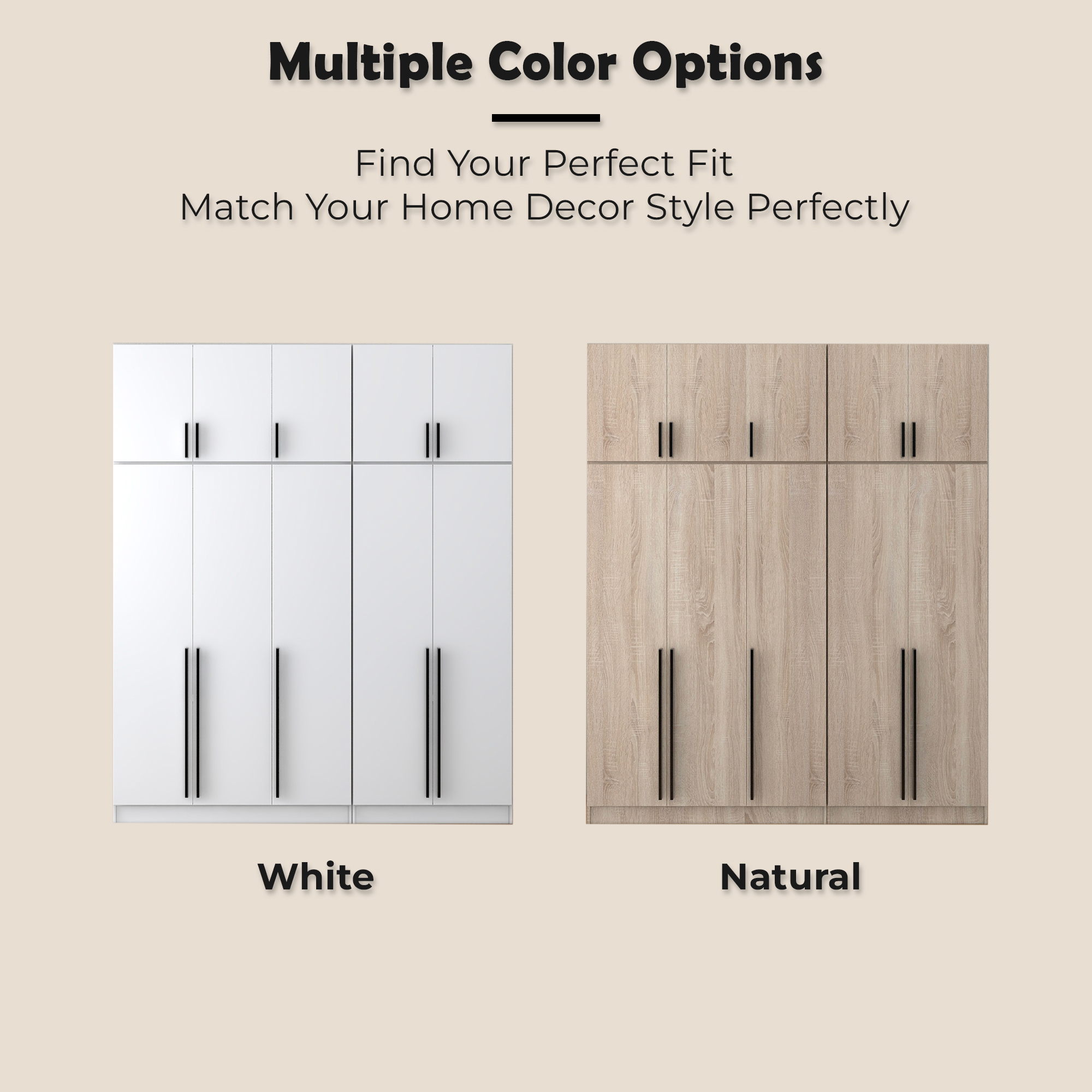SKL Furniture 5X8FT 2/4/6/10 DOORS WARDROBE WITH TOP almari baju ...