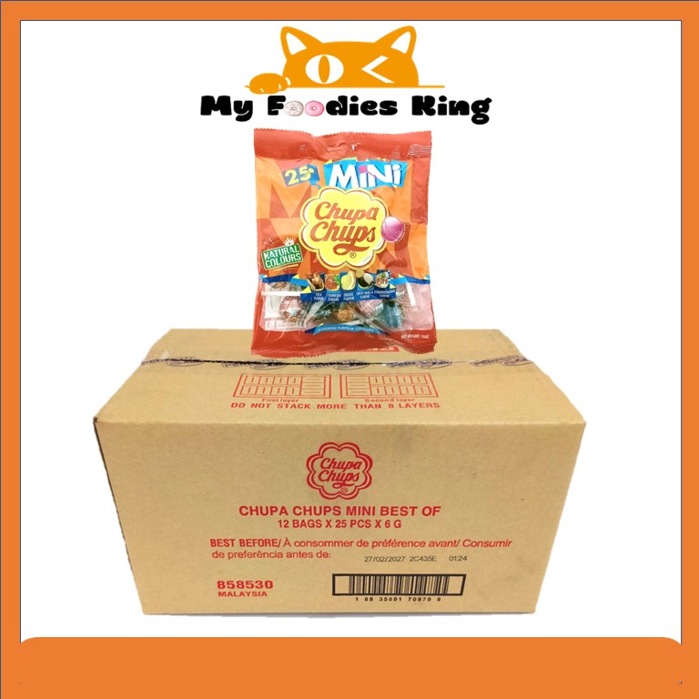 5g x 25pcs x 12bags Value Carton Mini Chupa Chups Lollipops Sweet Candy ...