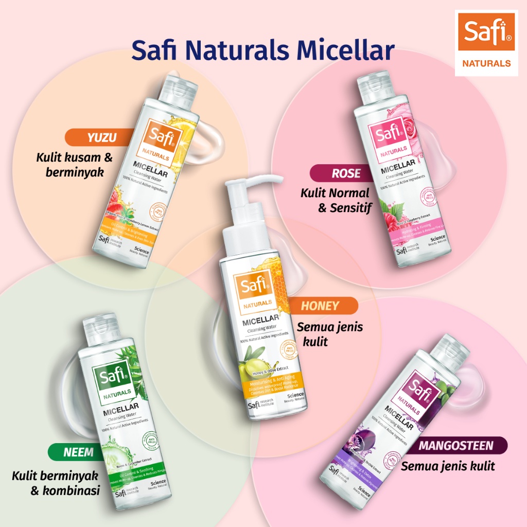 SAFI Naturals Micellar Cleansing Water Yuzu & Strawberry Lemon 200ml ...