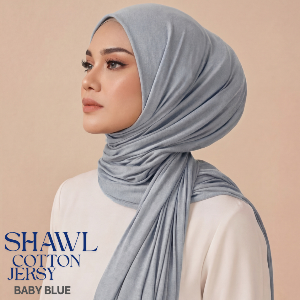 SHAWL COTTON JERSEY SHOPEE EXCLUSIVE PLAIN SHAWL IRONLESS 1.8x0.7 meter ...