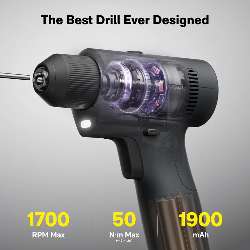 HOTO Brushless Drill (16V) Hardware Tool Set For DIY Projects | Shopee ...