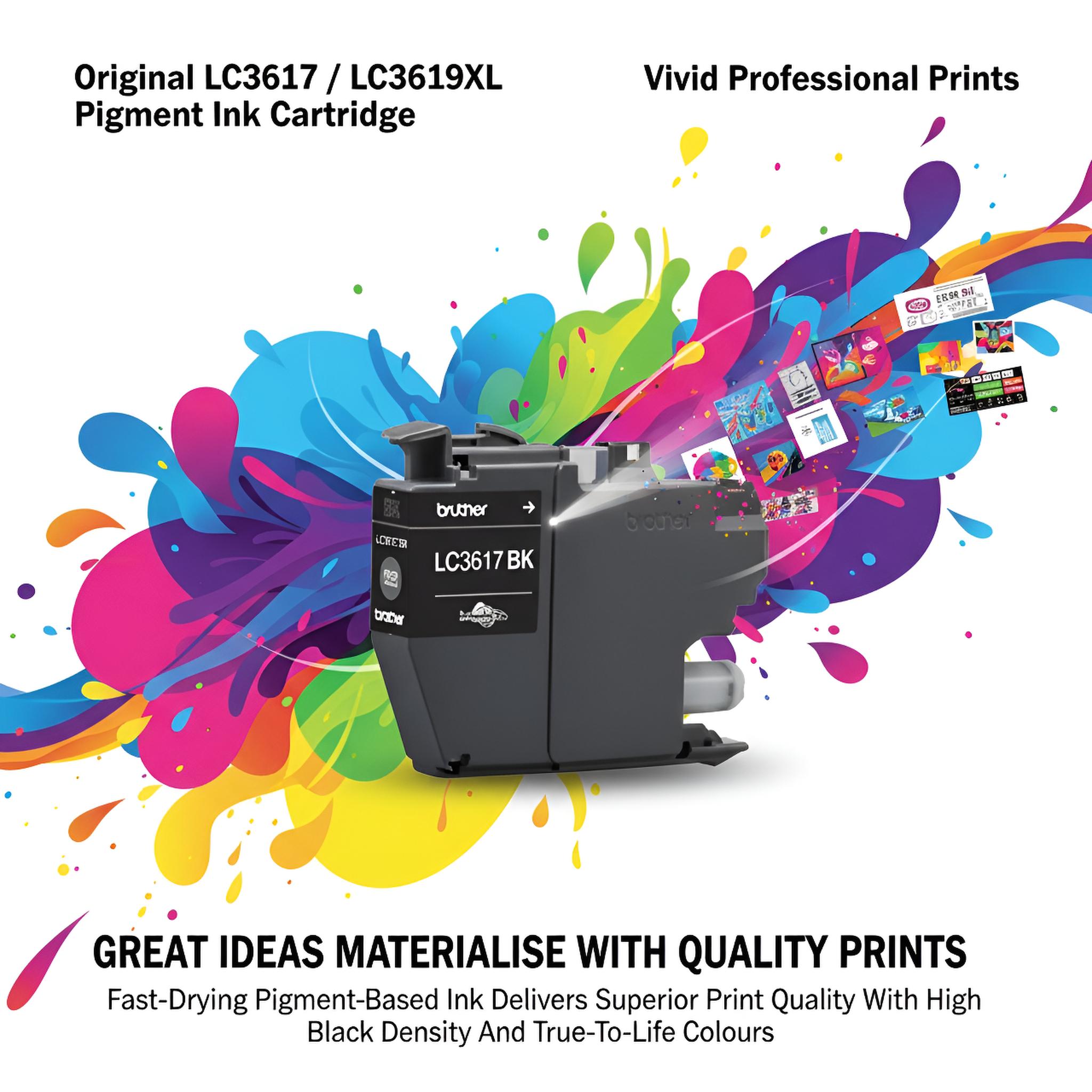Brother Original LC3617 LC3619XL Pigment Ink Cartridge For MFC-J2330DW ...
