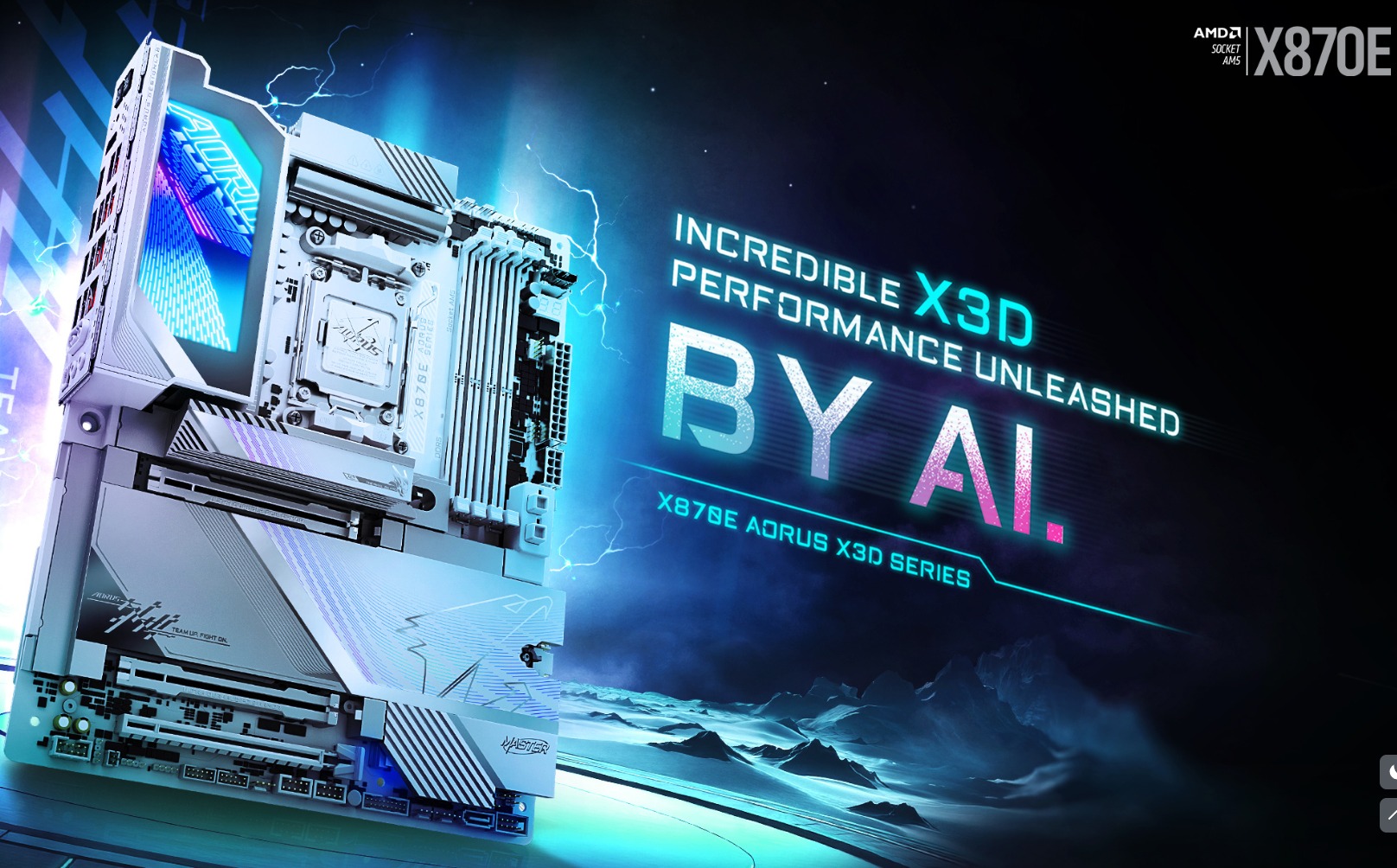 Gigabyte X870E AORUS PRO X3D ICE Motherboard AM5 ATX PCIe 5.0 White MB ...