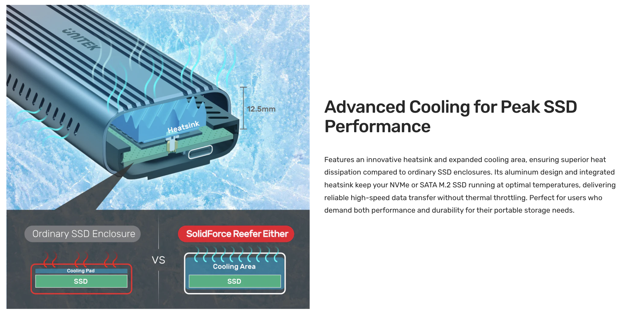 UNITEK SolidForce Reefer Either USB-C to M.2 SSD (NVMe / SATA ...