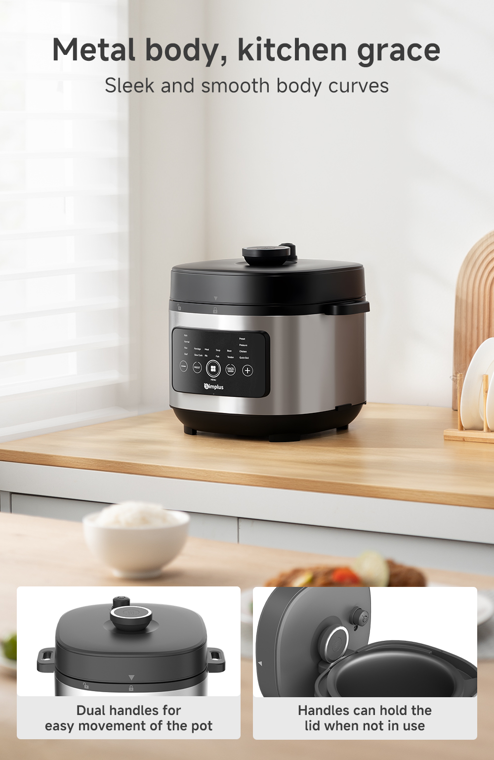 【New Launch】Simplus Pressure Rice Cooker丨6L Large Capacity丨70kPa High ...