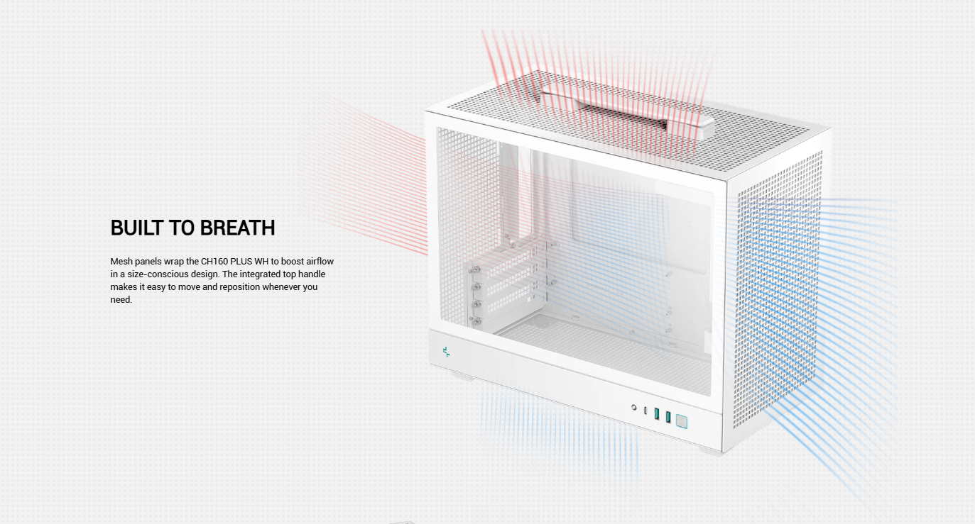 DEEPCOOL CH160 PLUS BLACK / WHITE Micro-ATX (mATX) PC CASE | Shopee ...