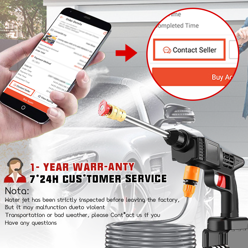 Water Jet Cordless Car Wash High Pressure Water Gun Floor Tiles Cleaner ...