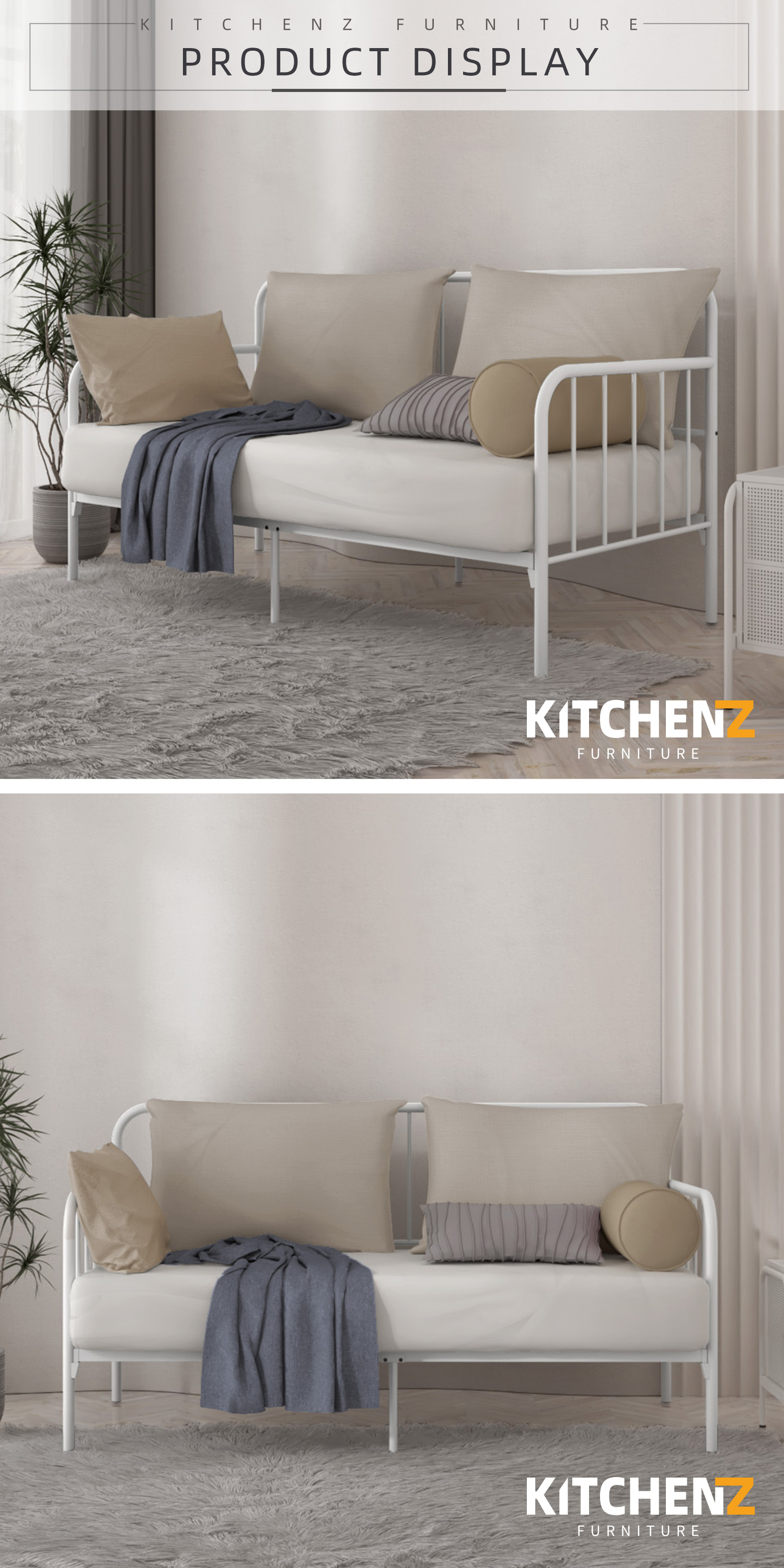 KitchenZ 6.4FT Katil Besi/Katil Tarik / Katil Sorong / Rangka Katil ...