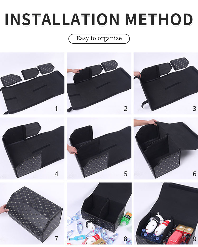 Car Trunk Organizer Box Folding Multiuse Tools Storage Box Car Trunk ...