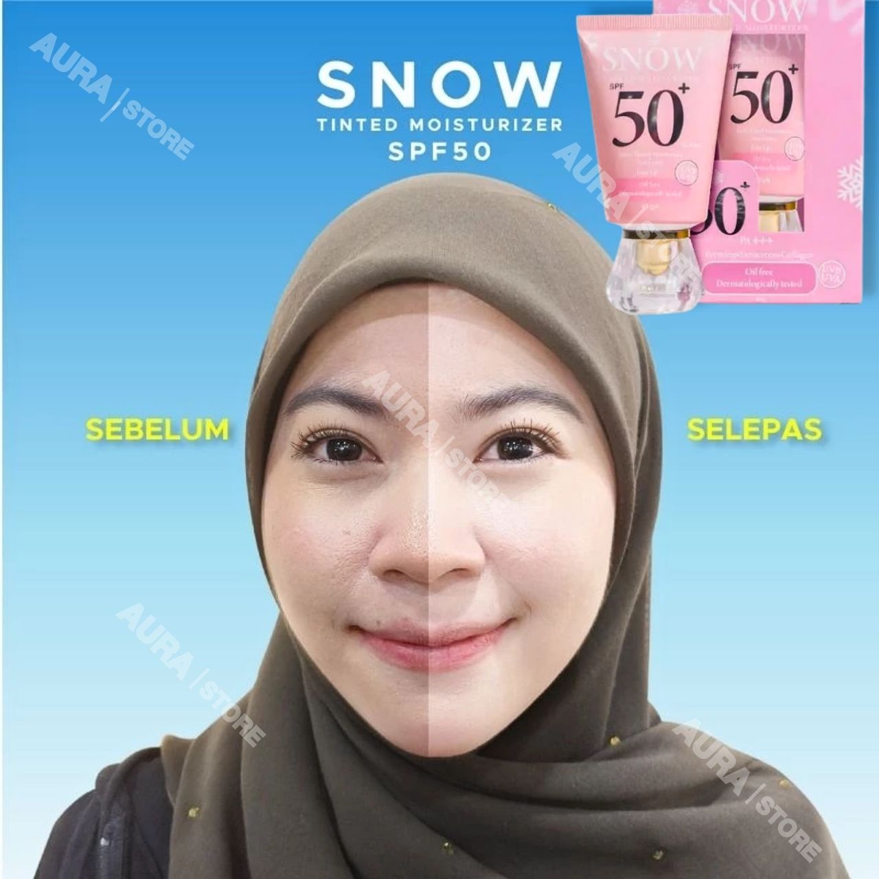 DHerbs Snow Tinted Moisturiser SPF 50+ 3-in-1 Sunscreen Hydrating ...